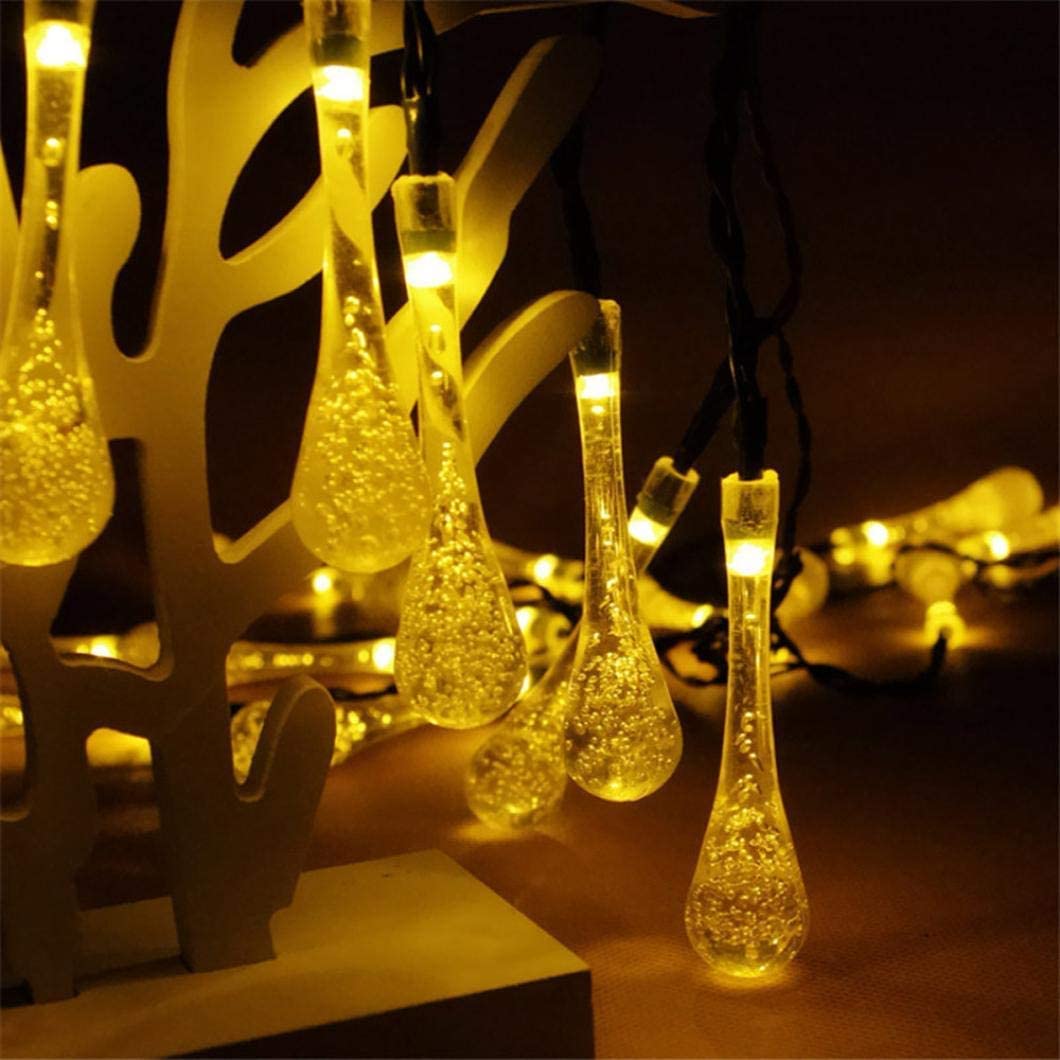100 Lights 33 Foot Warm White Rain Drop Clear String Lights Indoor and ...